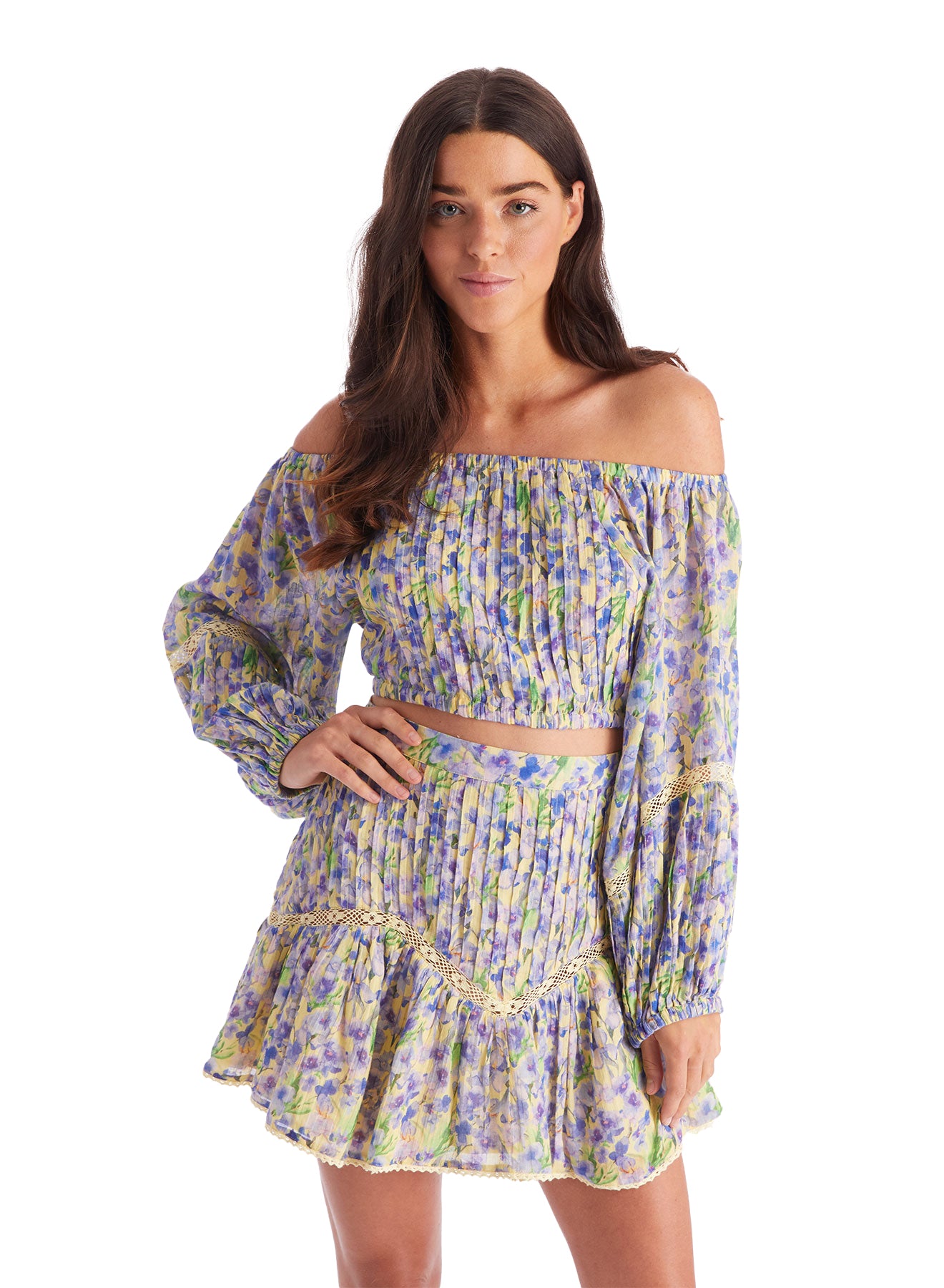 MADDIE CROP TOP - YELLOW FLORAL – ALLISON New York